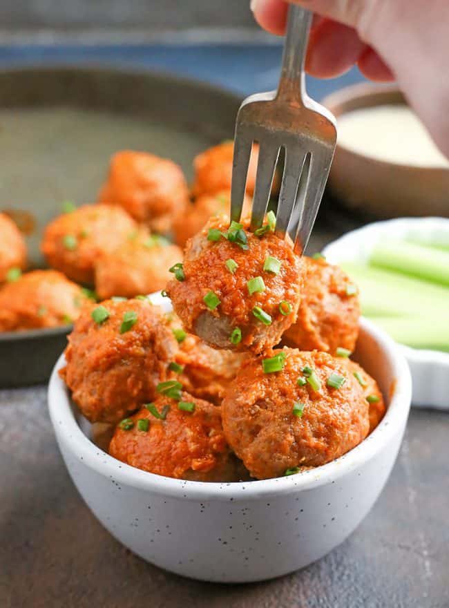 Buffalo Chicken Meatballs - Real Food with Jessica