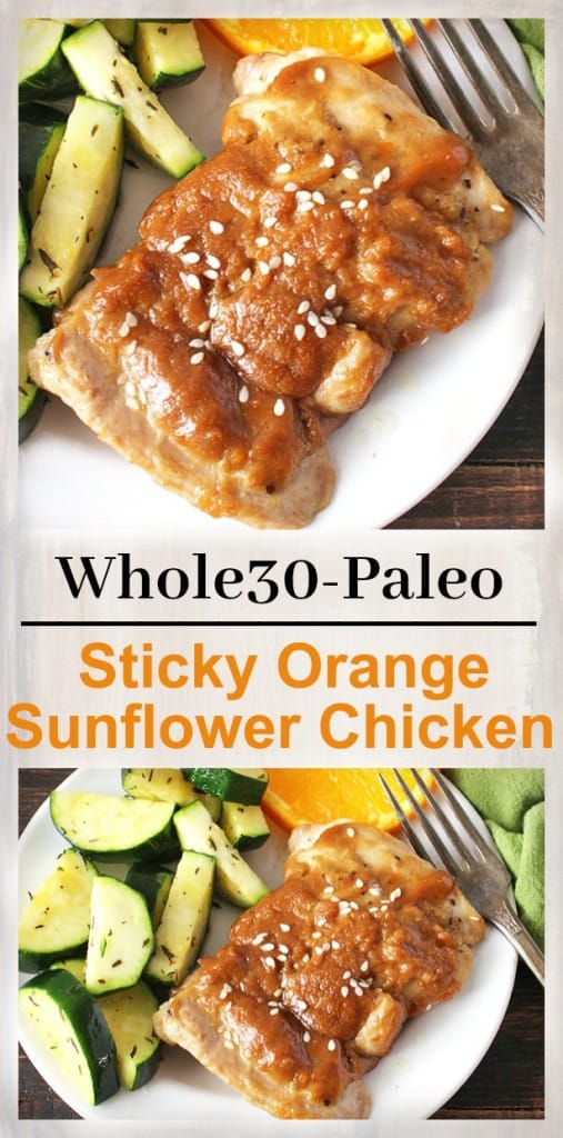 Paleo Sticky Orange Sunflower Chicken - Real Food with Jessica