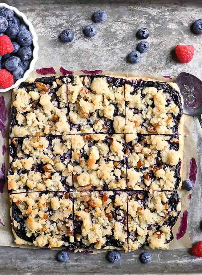 Paleo Blueberry Pie Crumb Bars - Real Food with Jessica