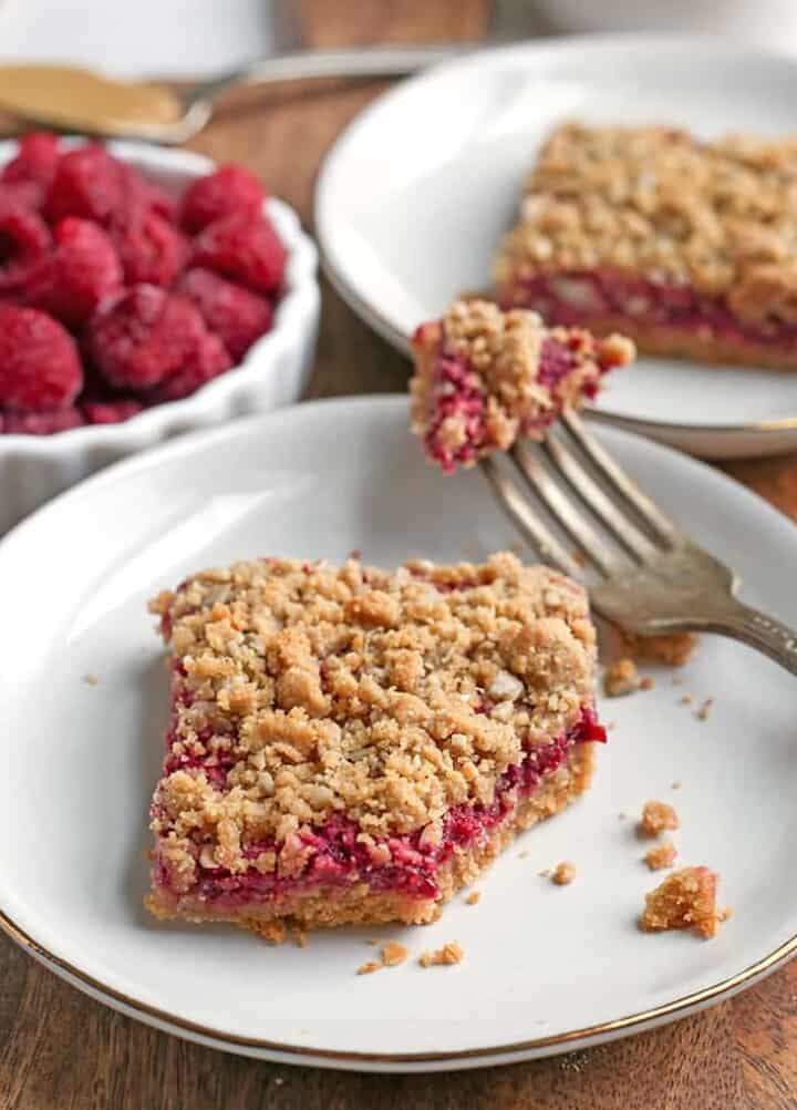 Paleo Vegan SunButter Raspberry Crumb Bars - Real Food with Jessica